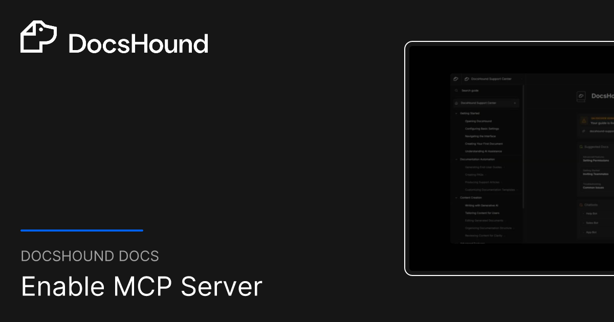 Enable MCP Server | DocsHound Docs