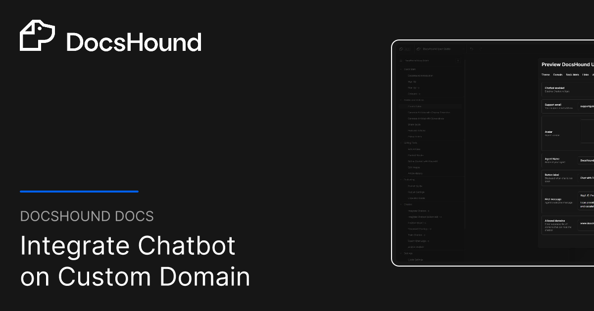 Integrate Chatbot on Custom Domain | DocsHound Docs