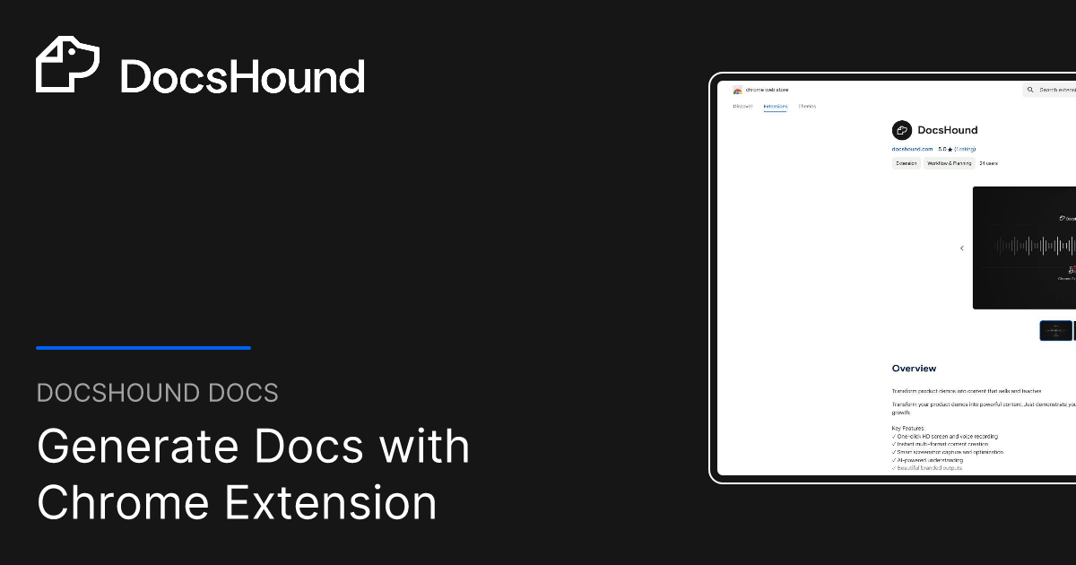 Generate Docs With Chrome Extension Docshound Docs 1426
