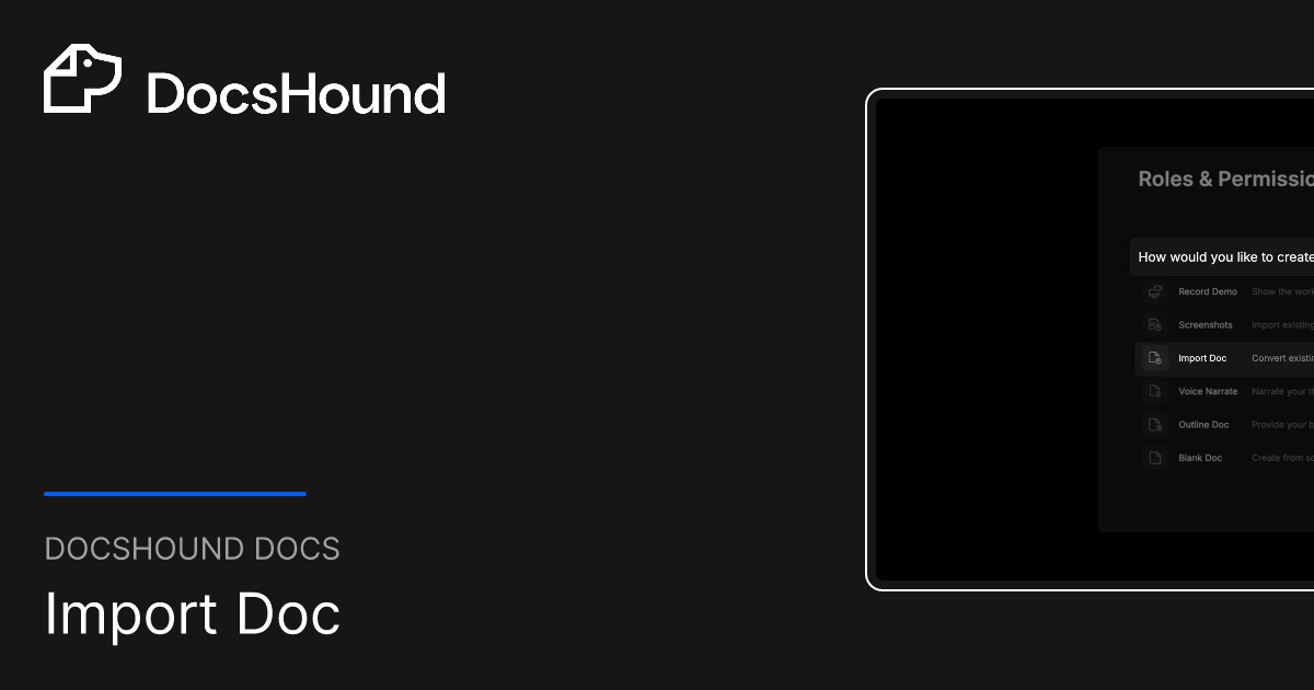 Import Doc | DocsHound Docs