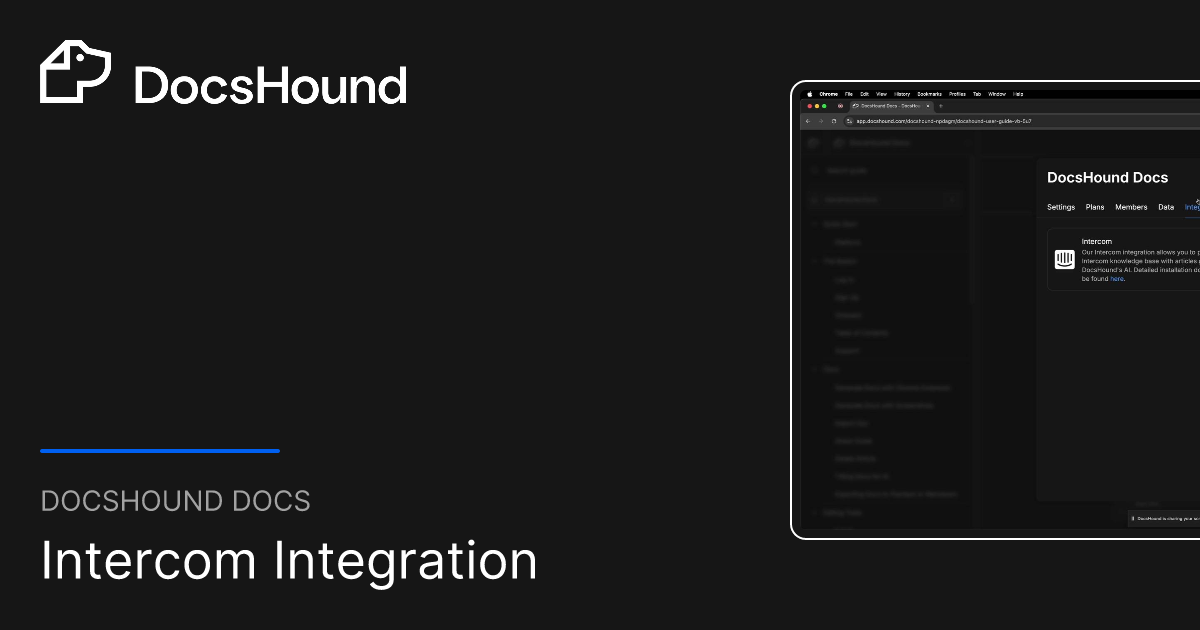 Intercom Integration | DocsHound Docs
