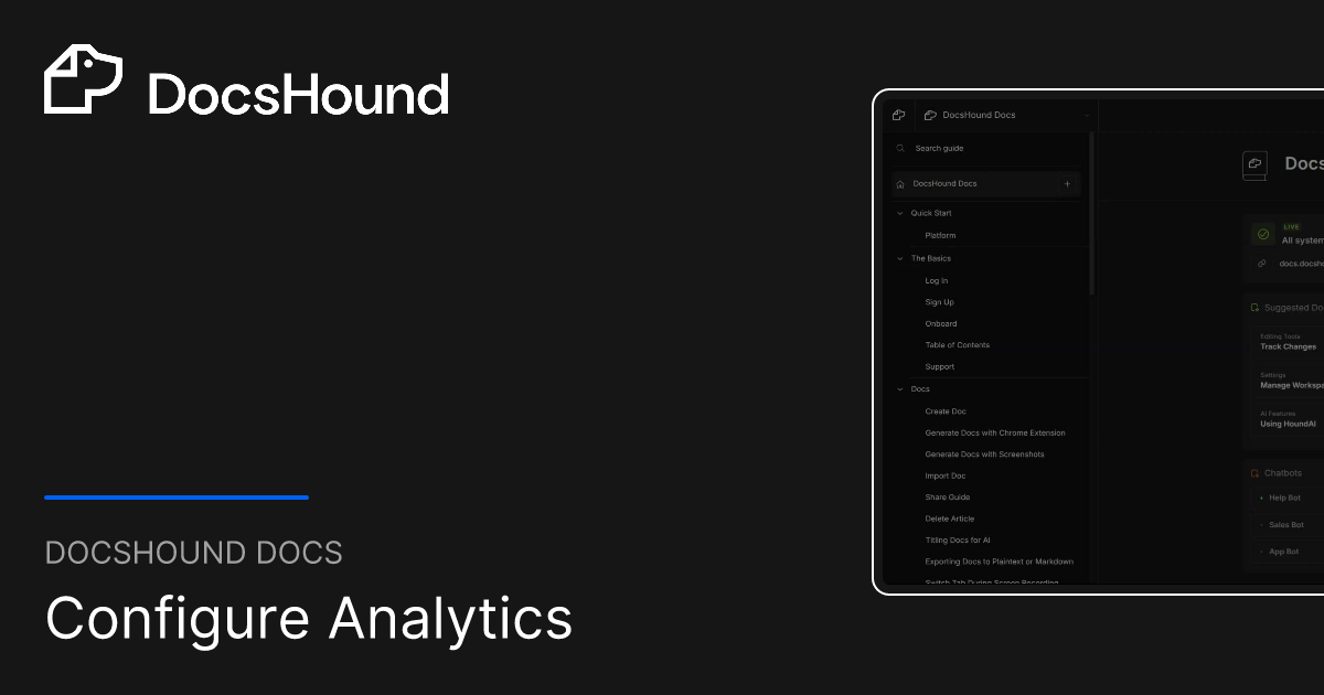 Configure Analytics | DocsHound Docs