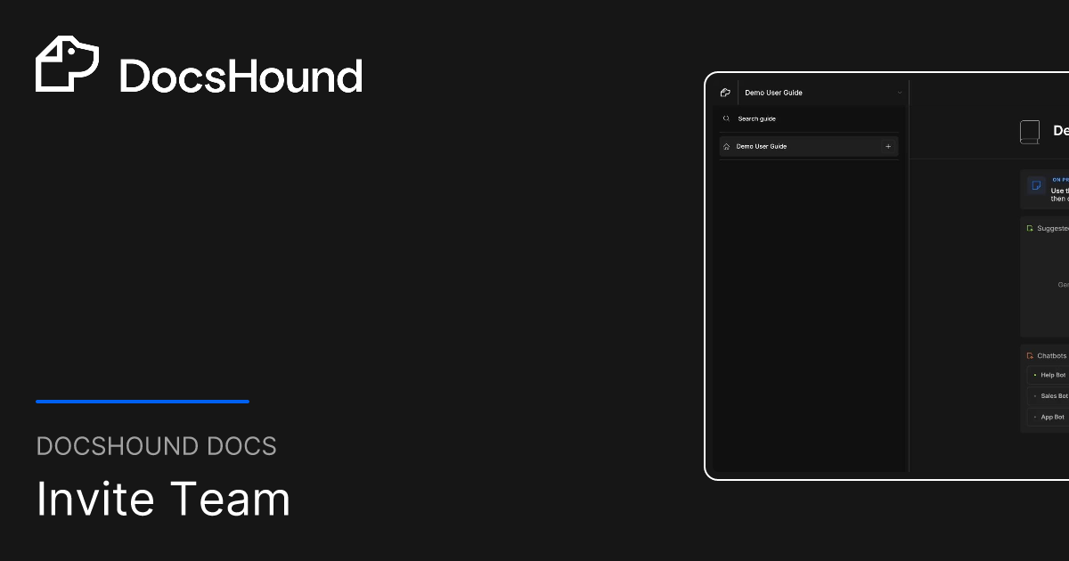 Invite Team | DocsHound Docs