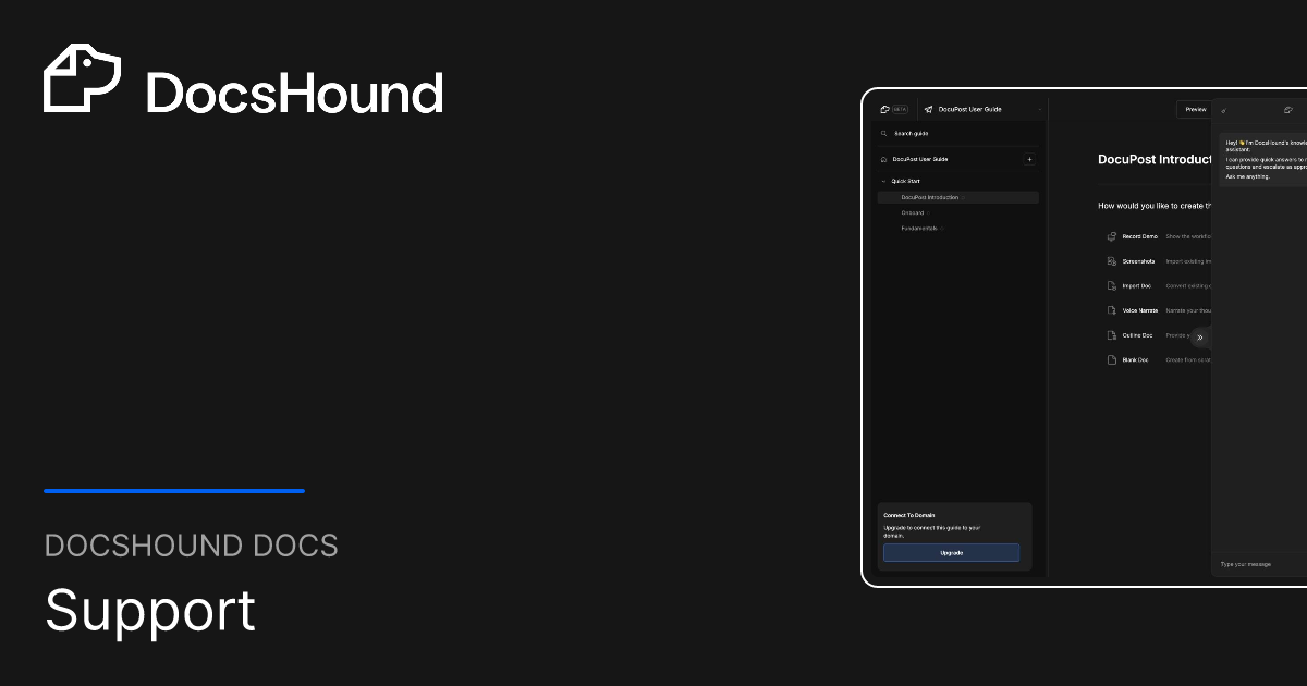 Support | DocsHound Docs